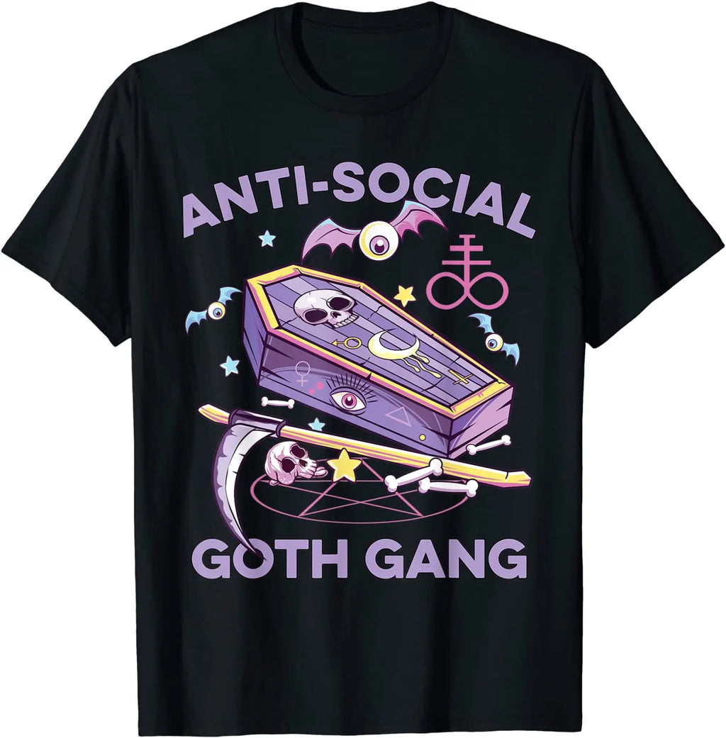 Anti-Social Pastel Goth Gang Alternative Aesthetic Nu Goth T-Shirt ...