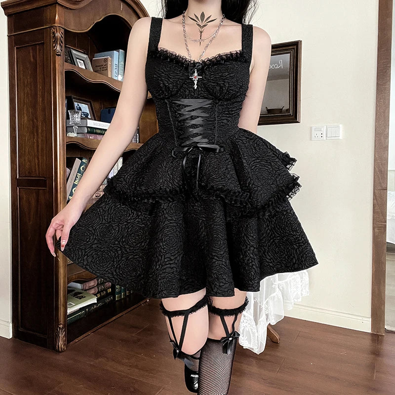 'Till Death' Black Elegant Goth Lace Trim Dress – Rags n Rituals