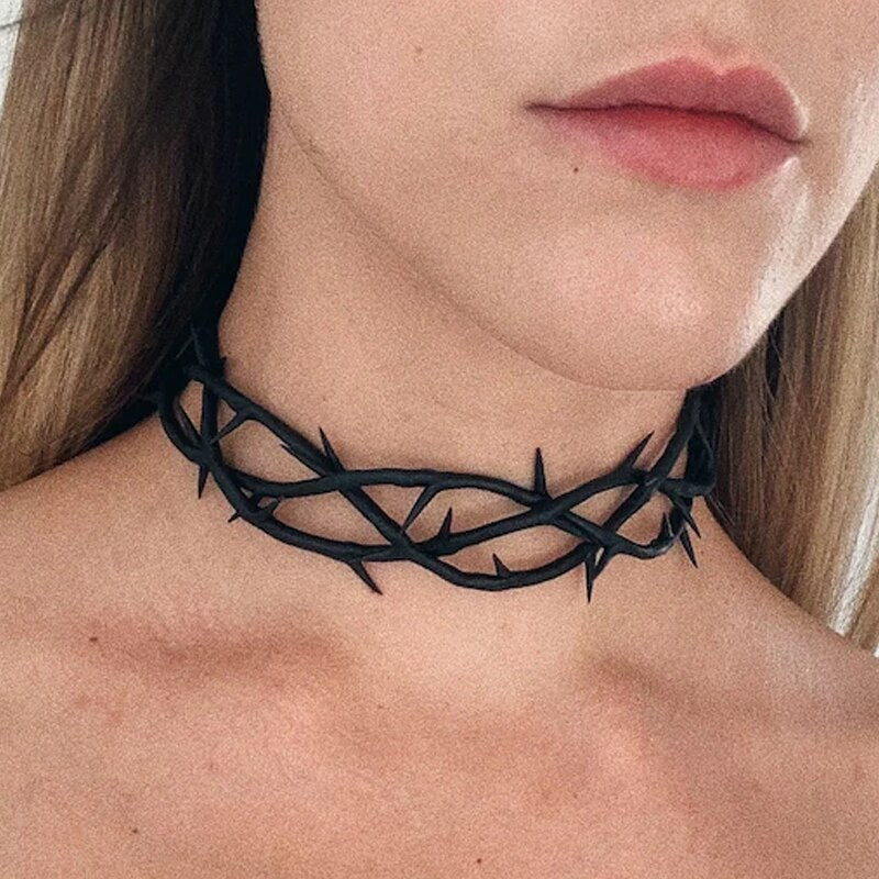Black Gothic Lace Velvet Thorn Choker – Rags n Rituals