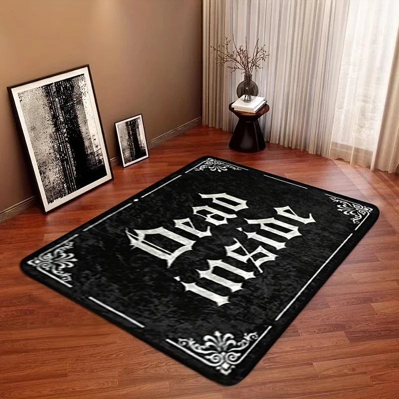 'Dead Inside' Black Grunge Goth Carpet Rug – Rags n Rituals