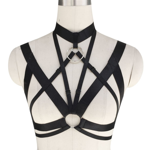 'Hot Mess' Black Goth O' Ring Harness at $28.99 USD l Rags n Rituals