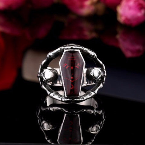 Undertaker Red Skull Ring – Rags n Rituals