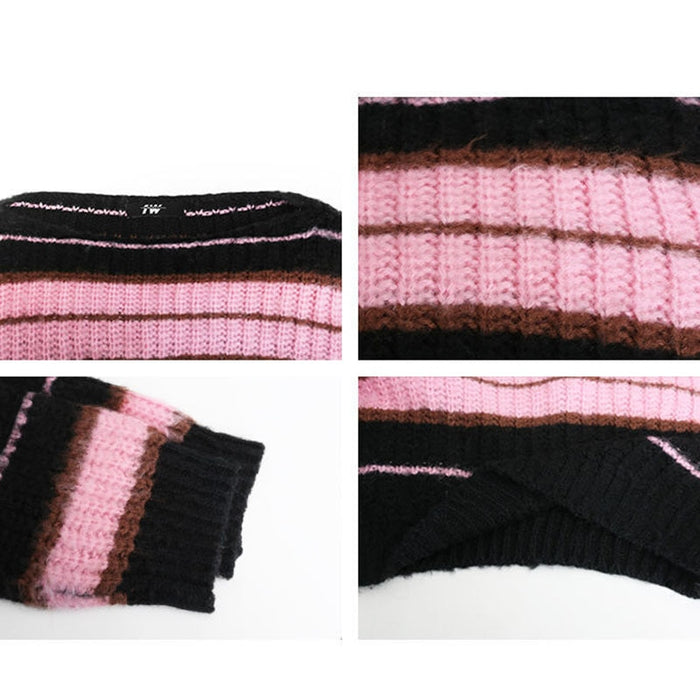 'Milkshake' Black & Pink Stripe Sweater – Rags n Rituals