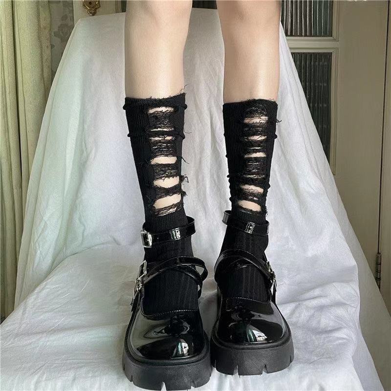Gothic Black Ripped Knitted Socks – Rags n Rituals