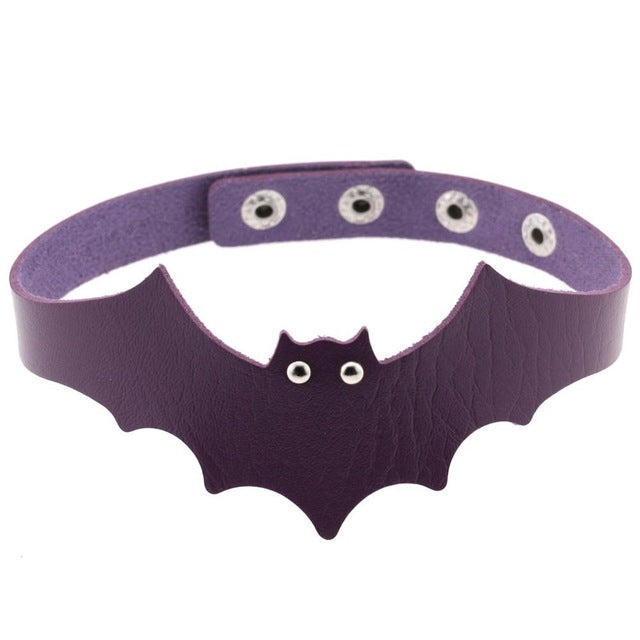 Out of Hell PU Leather Bat Choker 4 Colours Rags n Rituals