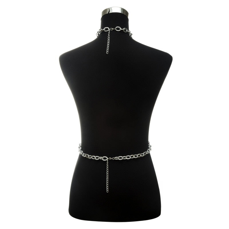 Silver harness body chain – Rags n Rituals