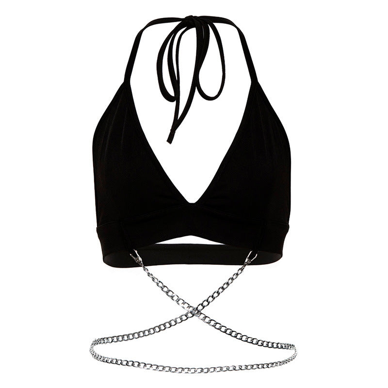 'No Hesitation' Black Alt Grunge Chain Crop Top – Rags n Rituals