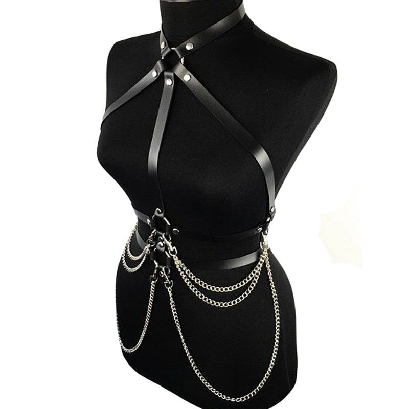 'Slave' Chain Faux Leather Harness – Rags n Rituals