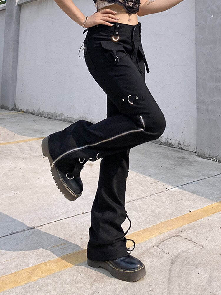 'Cheating Death' Black Alt Grunge Casual Pants – Rags n Rituals