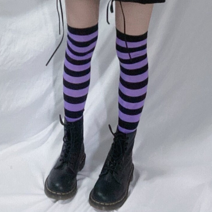 'Emo Kid' Black Striped Knee High Socks (3 Colors) – Rags n Rituals