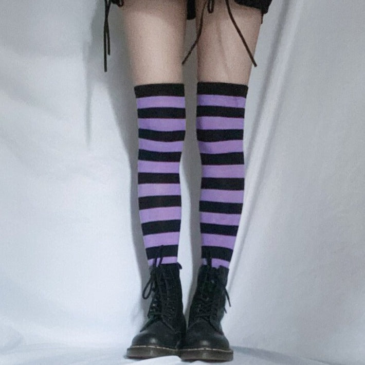 'Emo Kid' Black Striped Knee High Socks (3 Colors) – Rags n Rituals