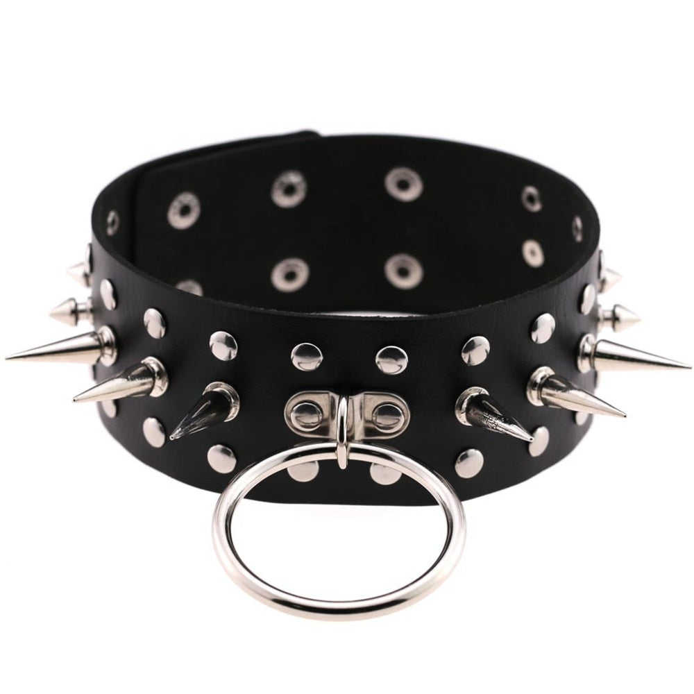 'Spikey' Black Faux Leather Spike choker – Rags n Rituals