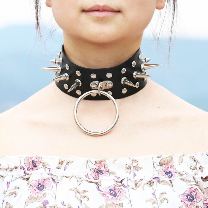 'Spikey' Black Faux Leather Spike choker – Rags n Rituals