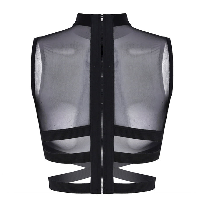 'Soul Destroyer' Mesh cross over crop top – Rags n Rituals