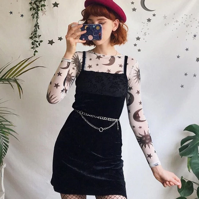 'Celestial Moon' White mesh moon and star top – Rags n Rituals
